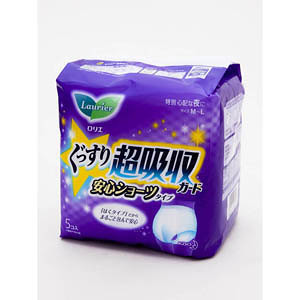 花王 ロリエ 超吸収ガード 安心ショーツタイプ 5個入 | SUNDAY サンデーネットショップ